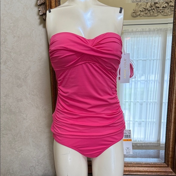 Anne Cole | Swim | Anne Cole Vibrant Pink Bandeau Tankini Swimsuit ...